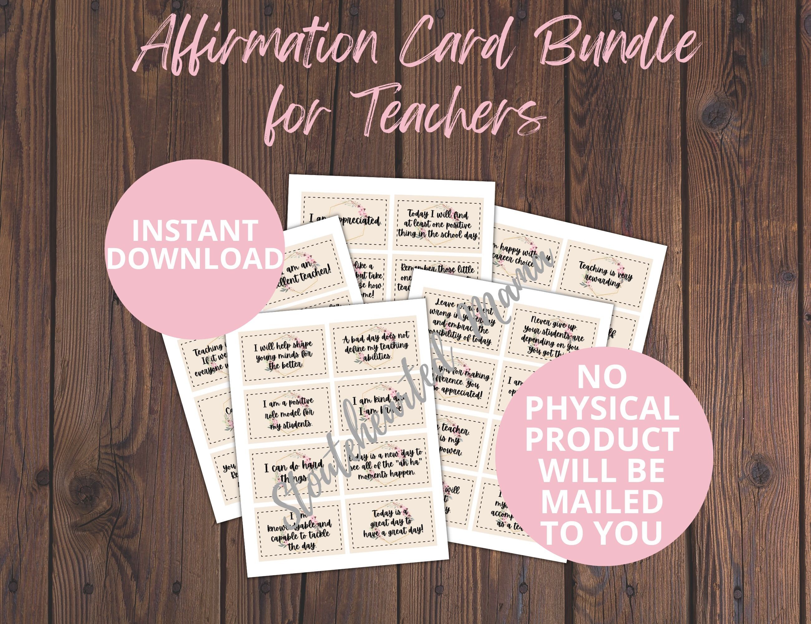 Teacher Affirmation Cards Printable Teacher Appreciation - Etsy