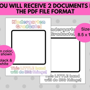 Kindergarten Graduate Handprint Sign Printable | Keepsake Printable - Etsy