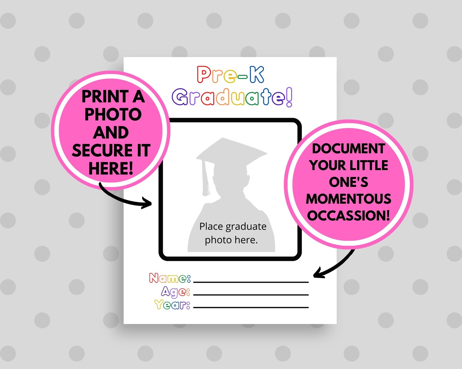 Pre-k Graduate Book Printable | Printable Keepsake Pages | Graduation ...