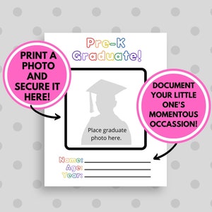 Pre-k Graduate Book Printable | Printable Keepsake Pages | Graduation ...