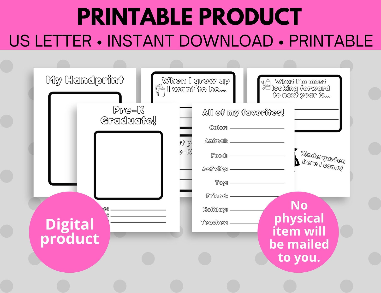 Pre-k Graduate Book Printable Printable Keepsake Pages - Etsy