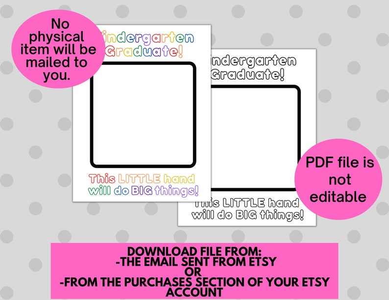 Kindergarten Graduate Handprint Sign Printable Keepsake - Etsy