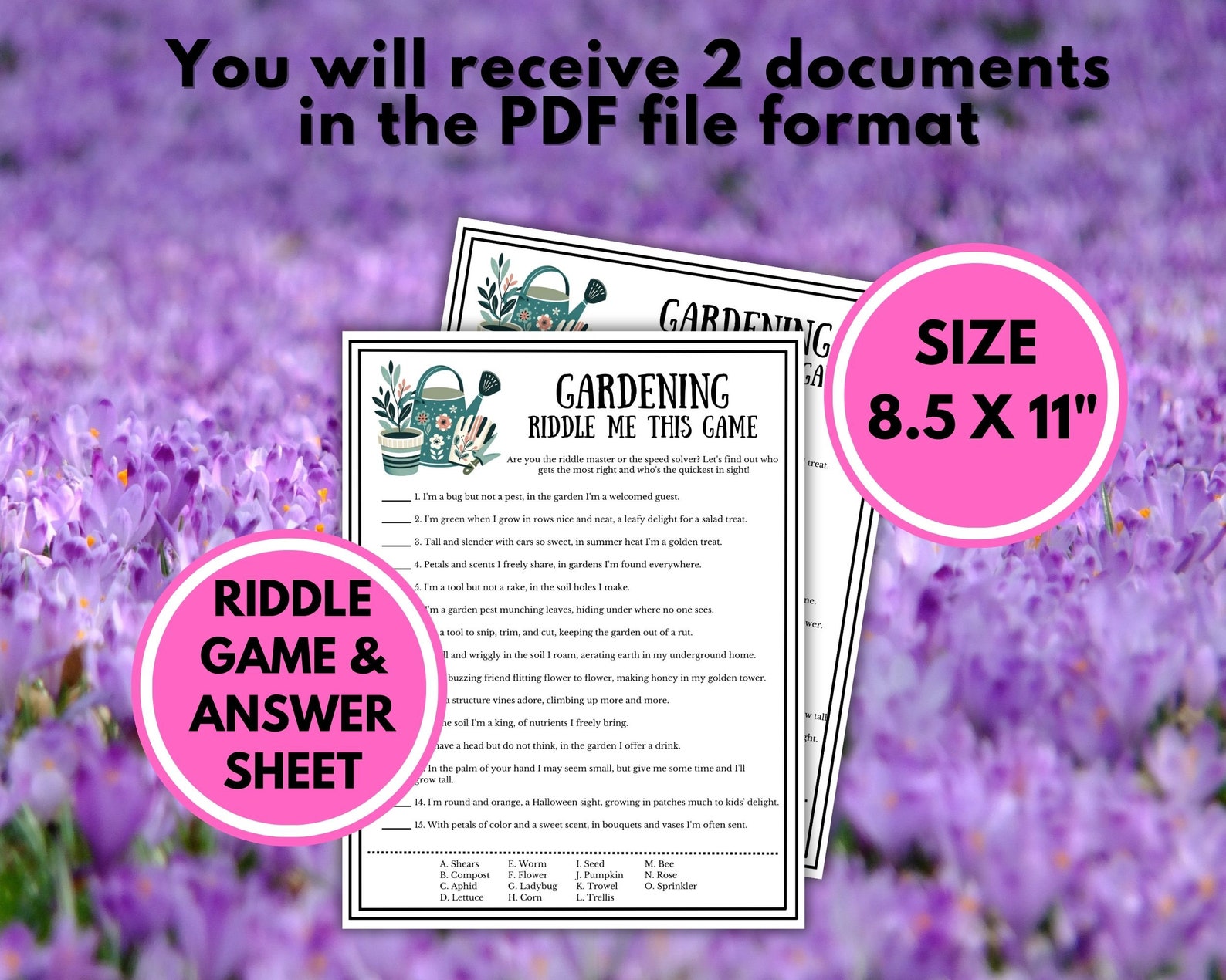 Gardening Riddle Me This Game | Gardening Trivia Game | Gardener ...