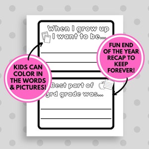 3rd Grade Graduate Book Printable | Keepsake Pages | Graduation ...