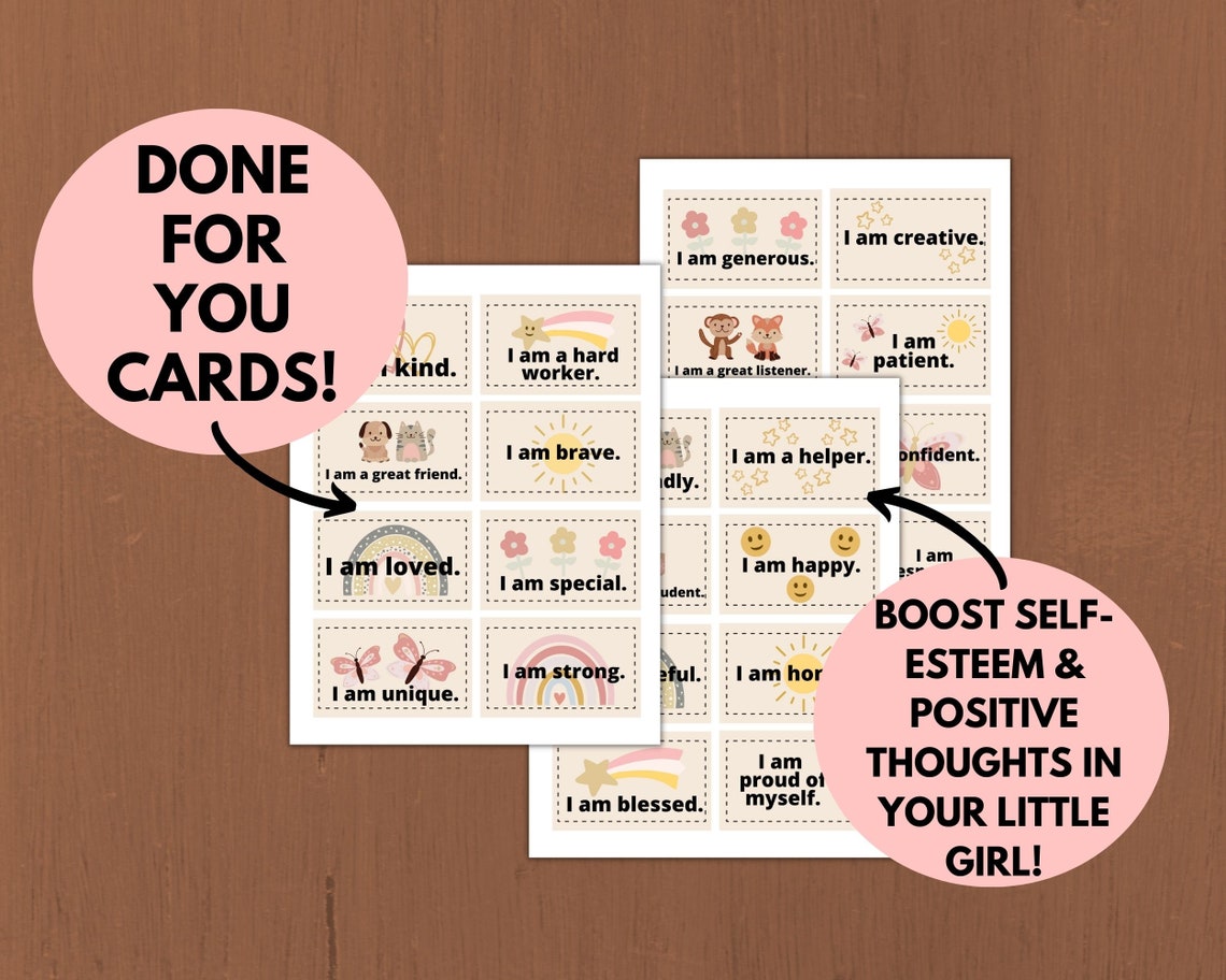 I Am Affirmations Lunch Box Notes for Girls | Woodland Affirmation ...