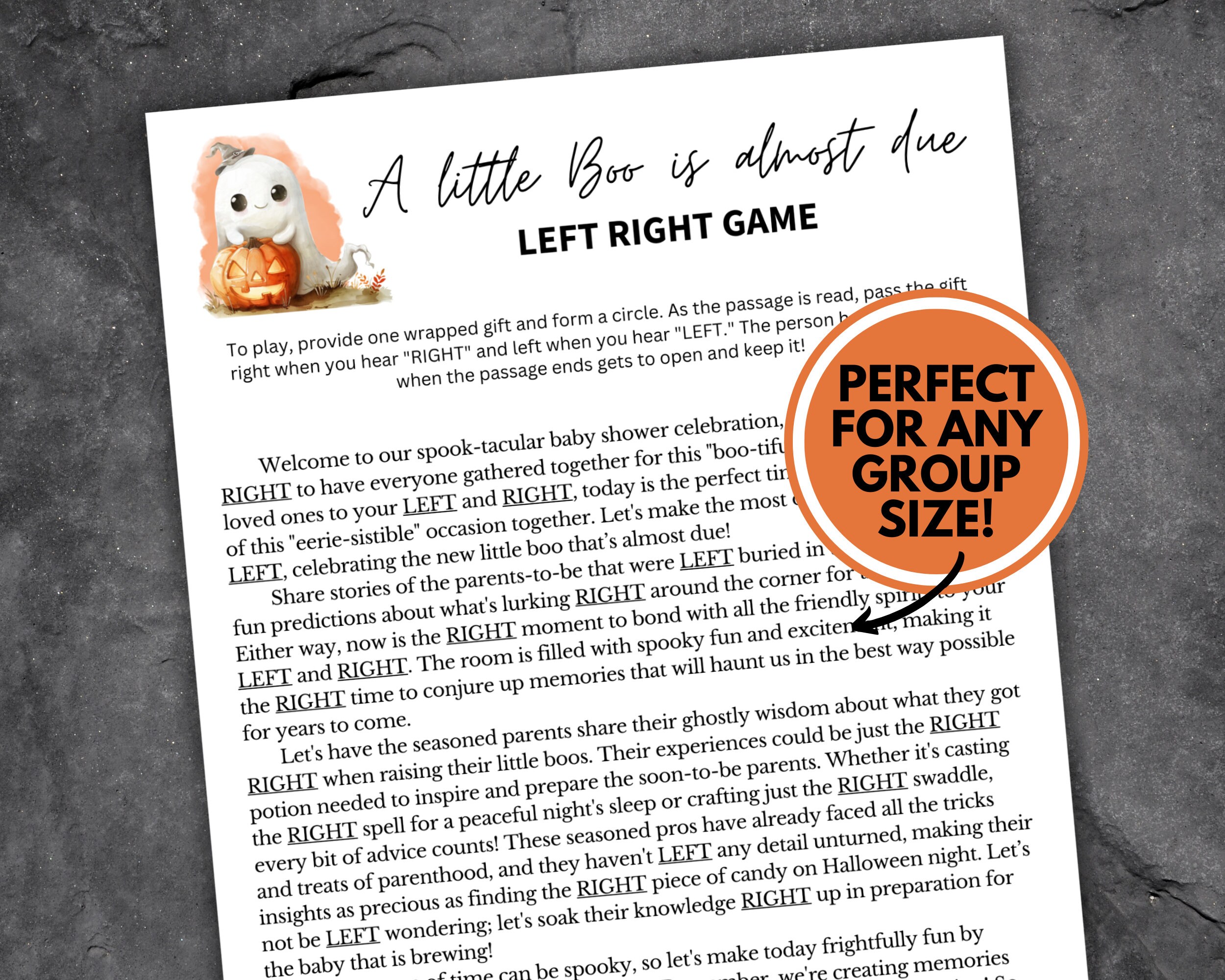 A Little Boo is Almost Due Left Right Game | Halloween Baby Shower ...