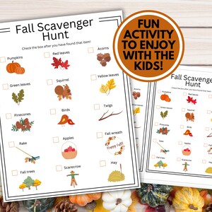 Fall Scavenger Hunt Printable for Kids | Outdoor Fall Nature Walk ...