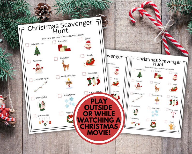Christmas Scavenger Hunt Printable for Kids | Xmas Scavenger Hunt ...