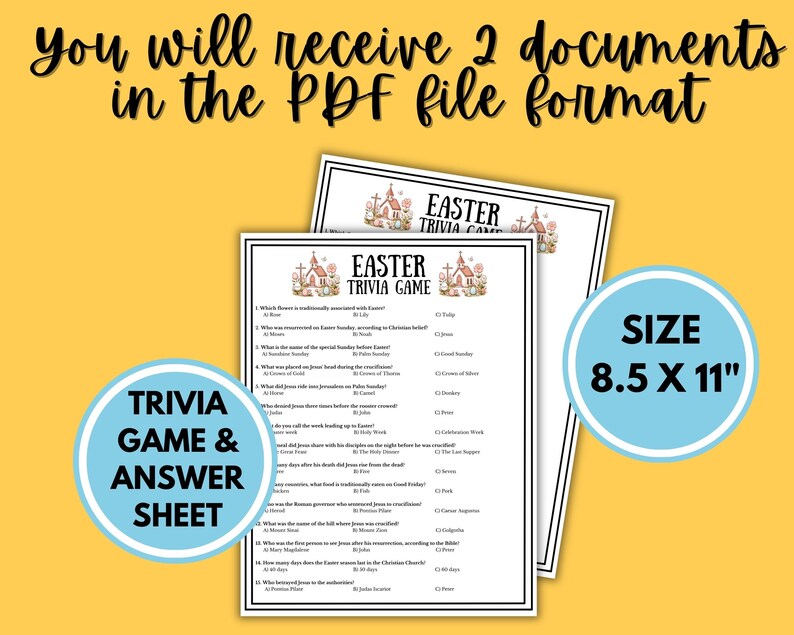 Easter Trivia Game | Easter Family Game Printable | Easter Adult and ...