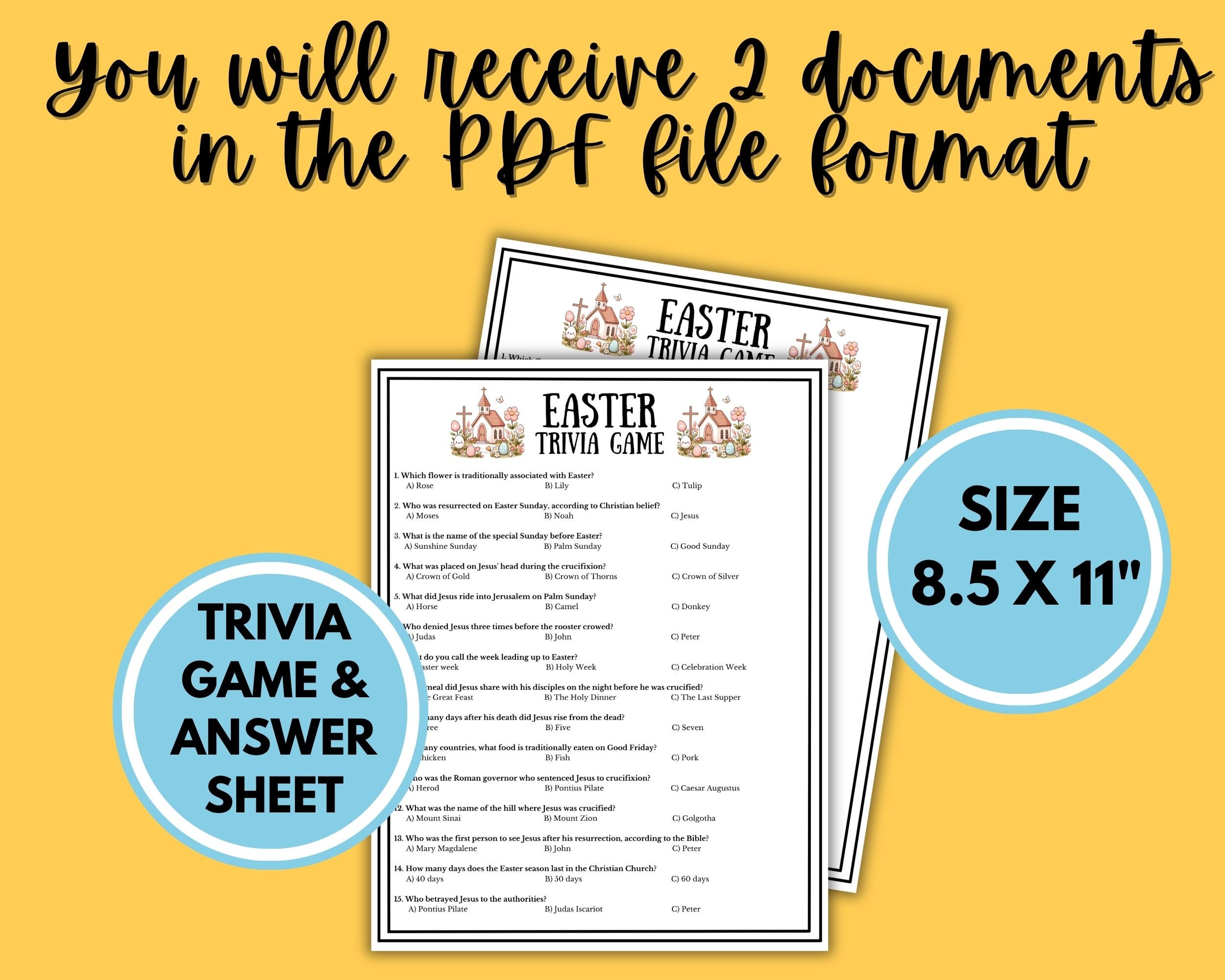 Easter Trivia Game | Easter Family Game Printable | Easter Adult and ...