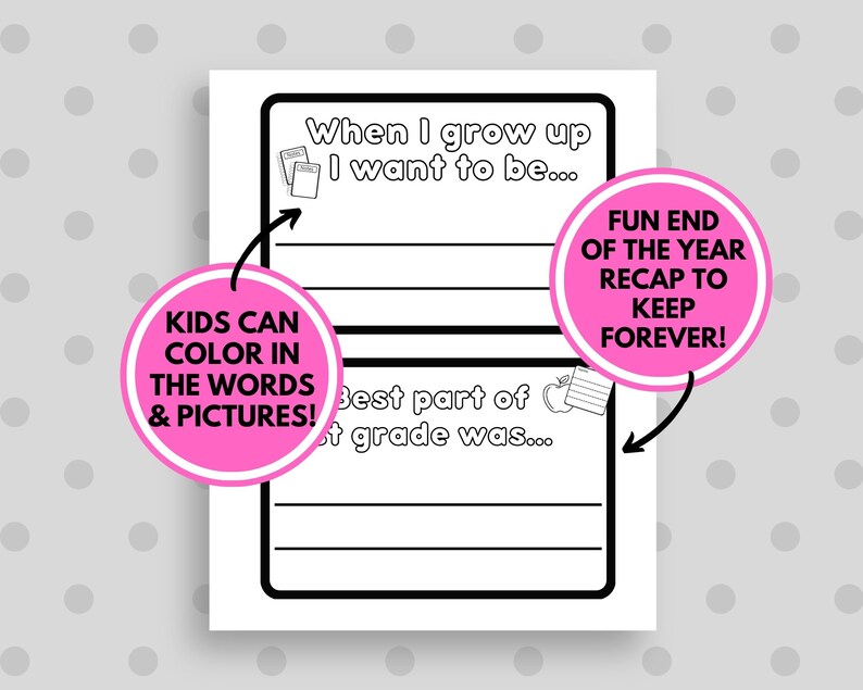 1st Grade Graduate Printable Keepsake Pages Book | Graduation Handprint ...