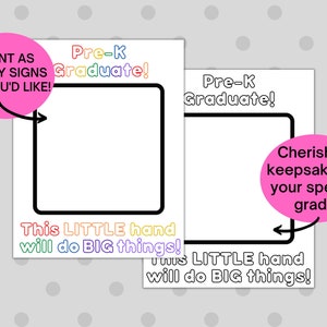 Pre-k Graduate Handprint Sign Printable Keepsake Printable | Etsy