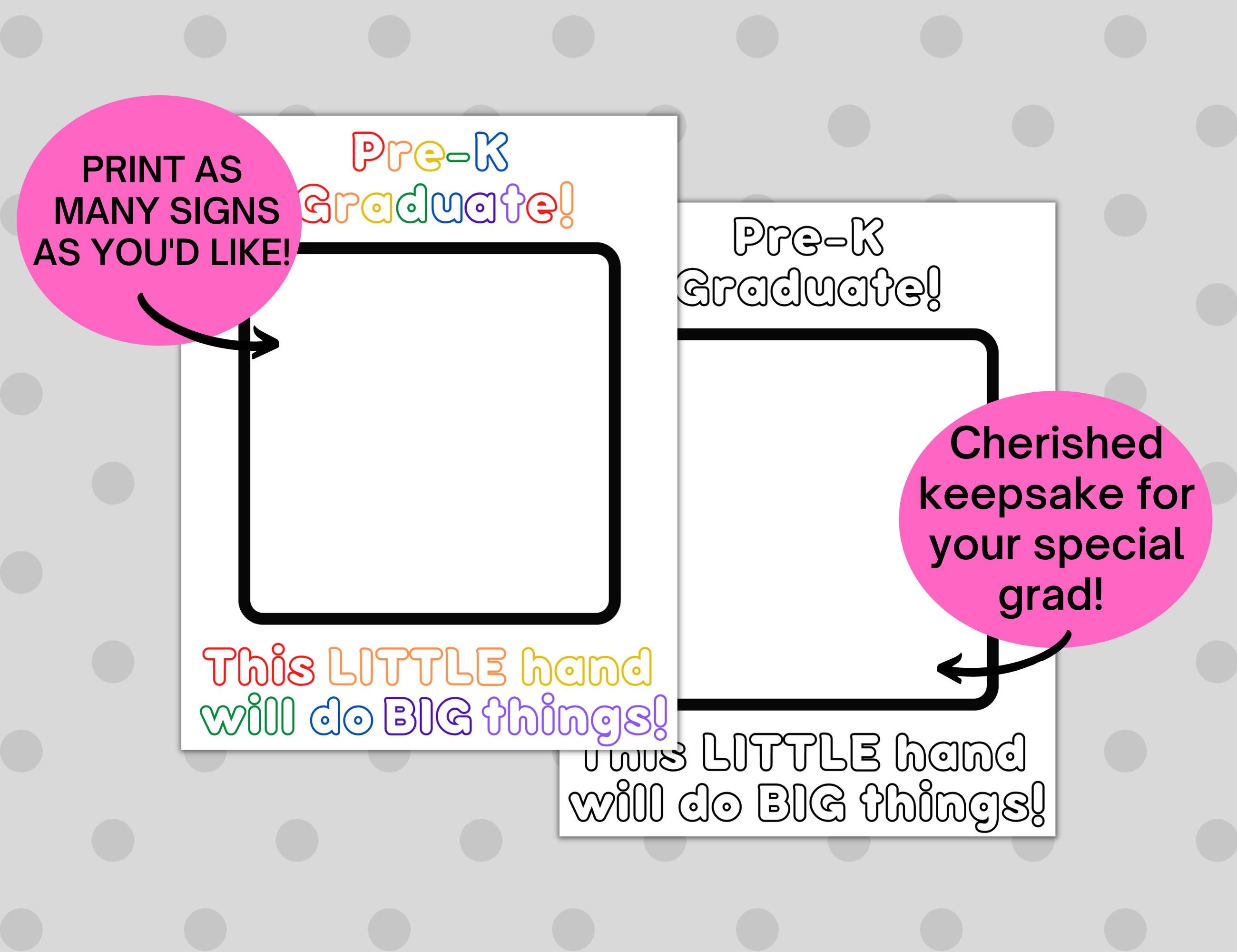 Pre-k Graduate Handprint Sign Printable Keepsake Printable | Etsy