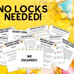 Birthday Escape Room Printable Kit | Birthday Party Escape Room Game ...