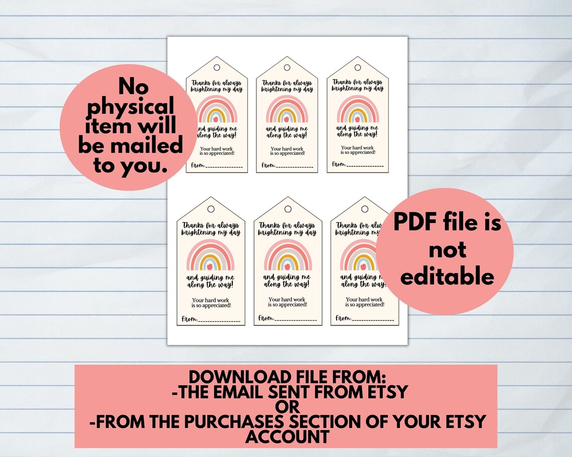 Teacher and School Staff Appreciation Gift Tags Printable Thank You ...