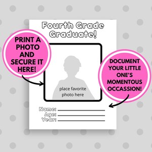 4th Grade Graduate Book Printable | Keepsake Pages | Graduation ...
