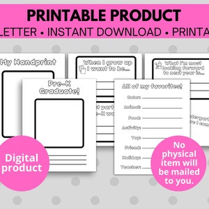 Pre-k Graduate Book Printable Printable Keepsake Pages Graduation ...