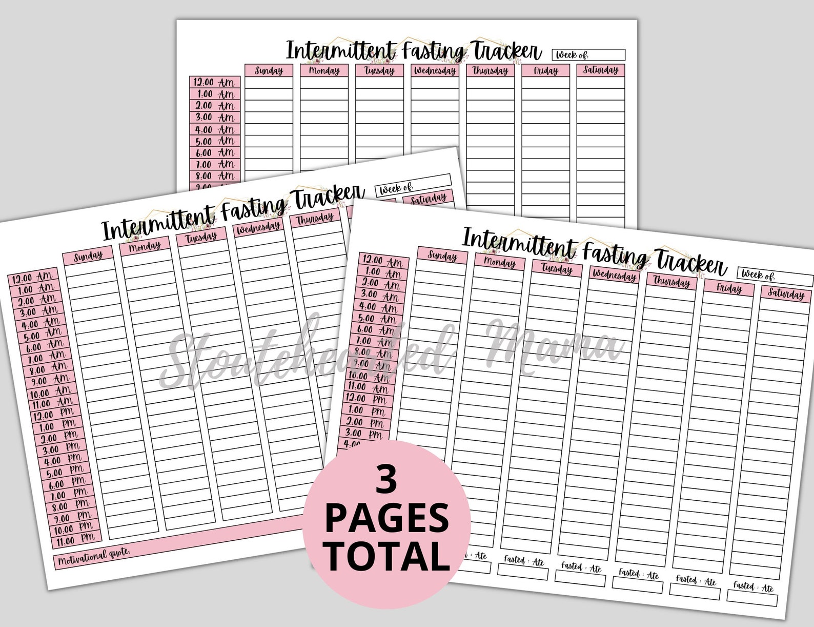 Intermittent Fasting Tracker Printable Intermittent Fasting - Etsy
