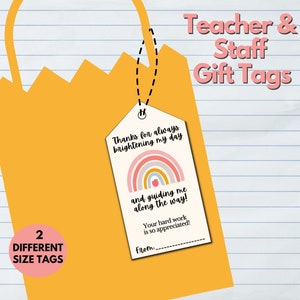 Teacher and School Staff Appreciation Gift Tags Printable | Thank You ...