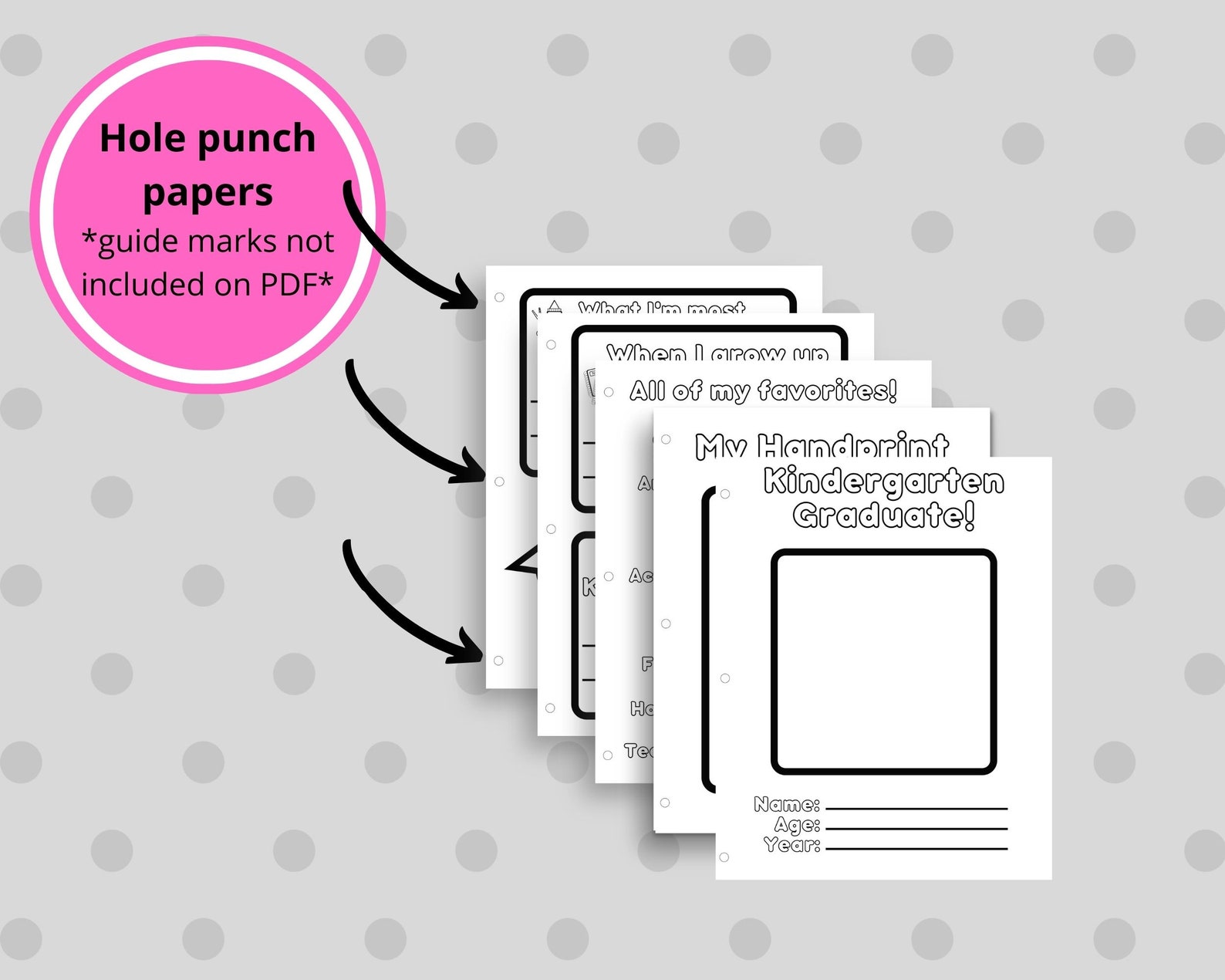 Kindergarten Graduate Book Printable | Keepsake Pages | Graduation ...