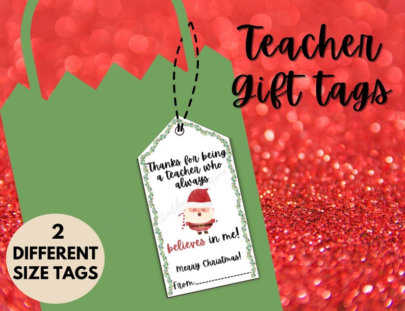 Christmas Teacher Gift Tag Printable Teacher Appreciation - Etsy