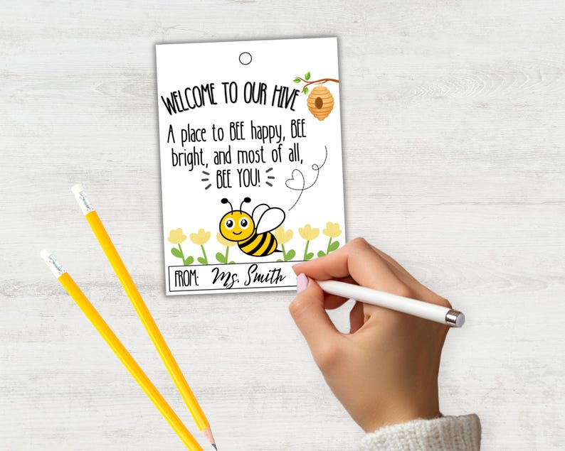 Bee Theme Back to School Tags, Meet the Teacher Tag, Meet the Teacher ...