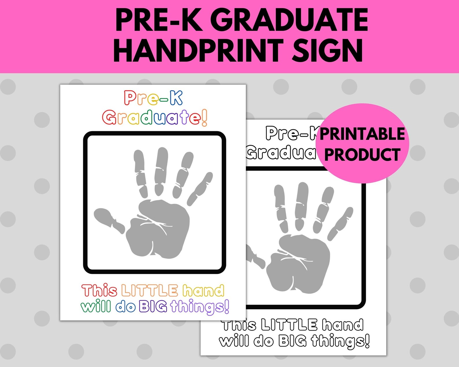 Pre-k Graduate Handprint Sign Printable | Keepsake Printable - Etsy