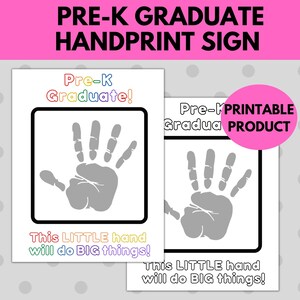 Pre-k Graduate Handprint Sign Printable | Keepsake Printable - Etsy