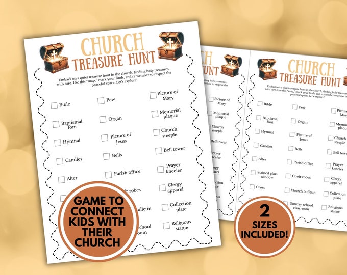 Church Scavenger Hunt for Kids, Church Treasure Hunt, Sunday School ...