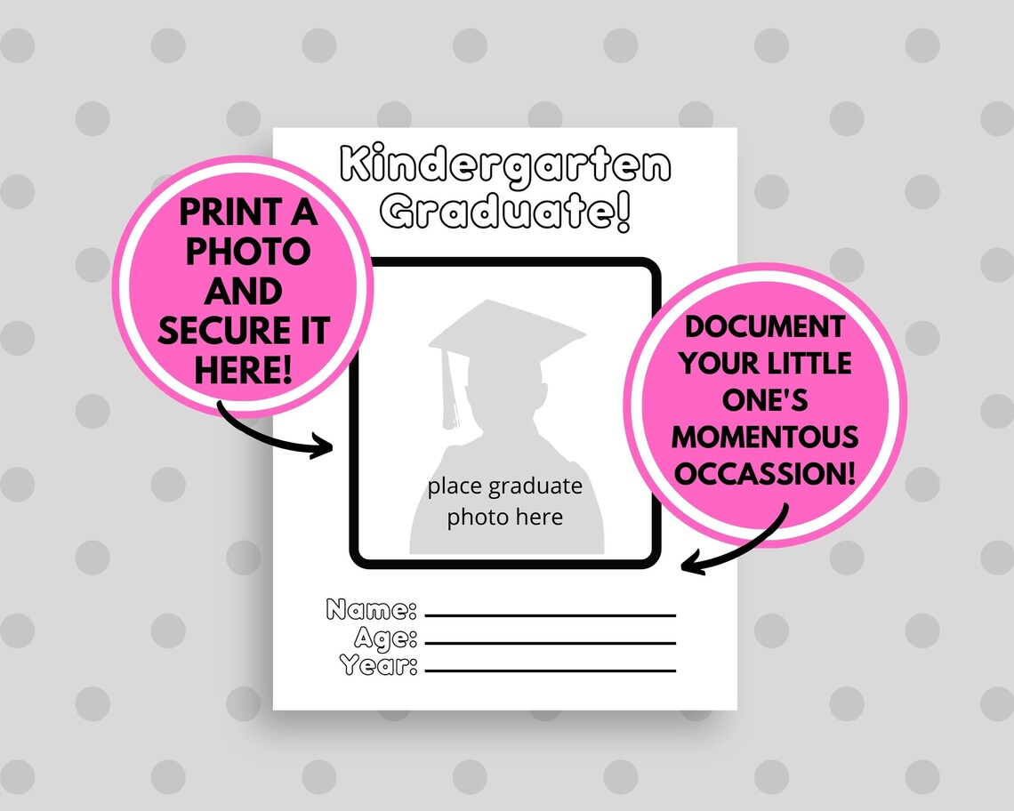 Kindergarten Graduate Book Printable Keepsake Pages Graduation ...