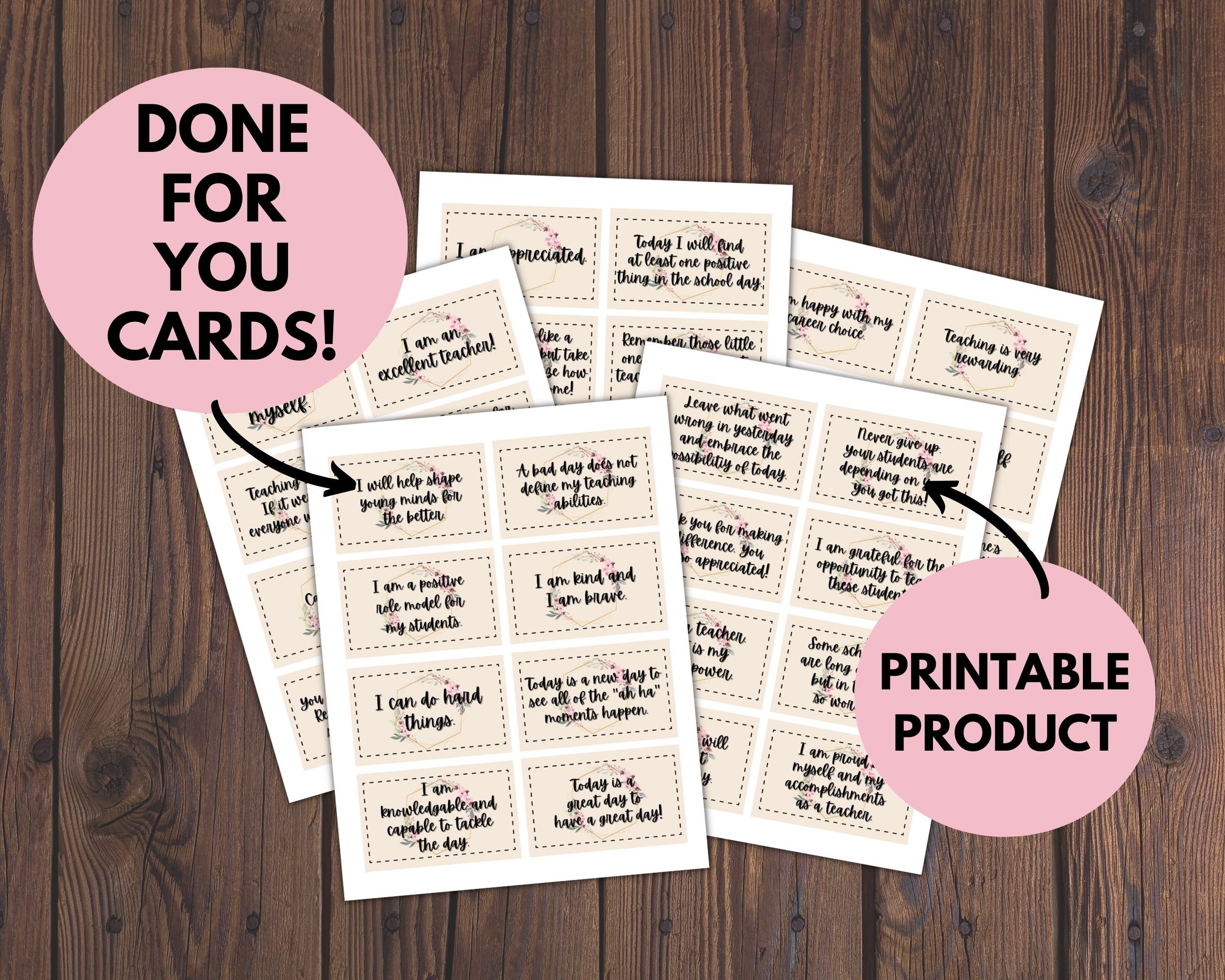 Teacher Affirmation Cards | Printable Teacher Appreciation Gift - Etsy