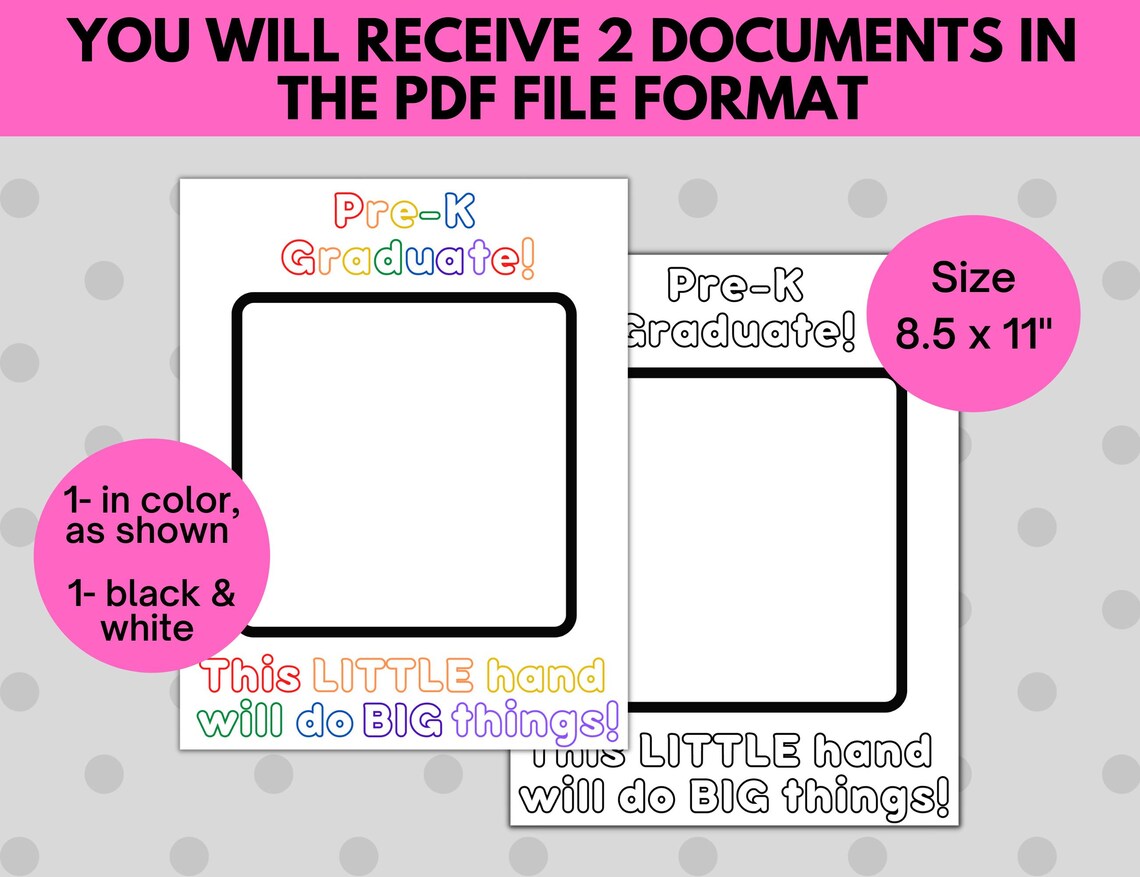 Pre-k Graduate Handprint Sign Printable Keepsake Printable | Etsy