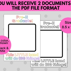 Pre-k Graduate Handprint Sign Printable Keepsake Printable | Etsy