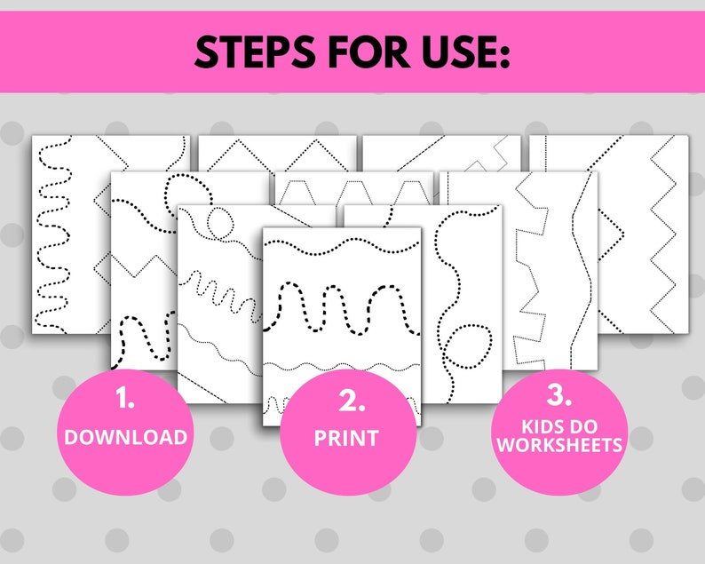 Line Tracing Worksheets Printable | Line Drawing Practice Printable ...