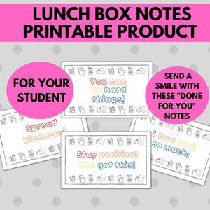 Lunch Box Notes for Kids Printable | Positive Affirmation Notes for ...