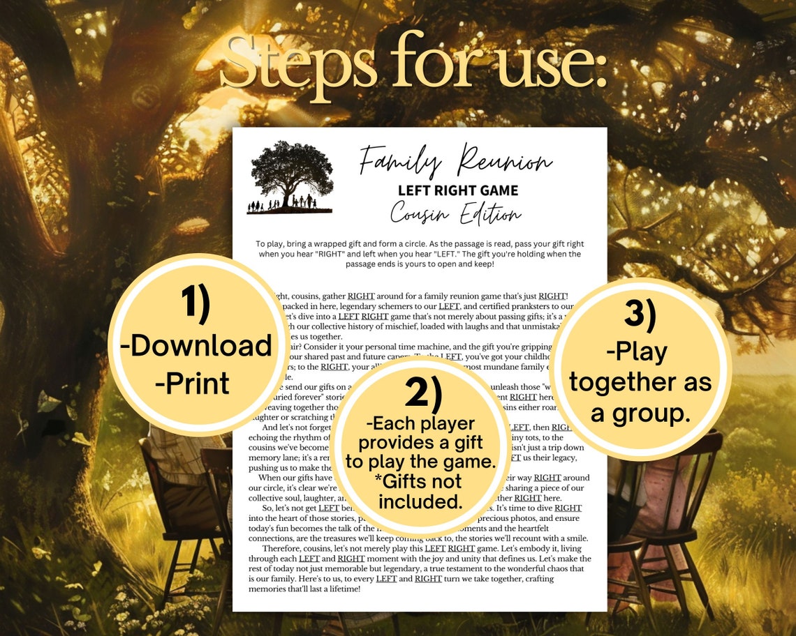 Family Reunion Left Right Game Printable | Cousin Crew Family Reunion ...