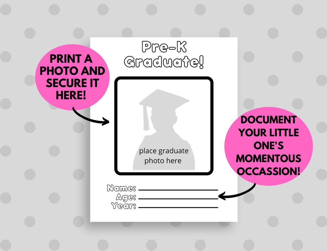 Pre-k Graduate Book Printable Printable Keepsake Pages - Etsy