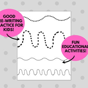 Line Tracing Worksheets Printable Line Drawing Practice - Etsy