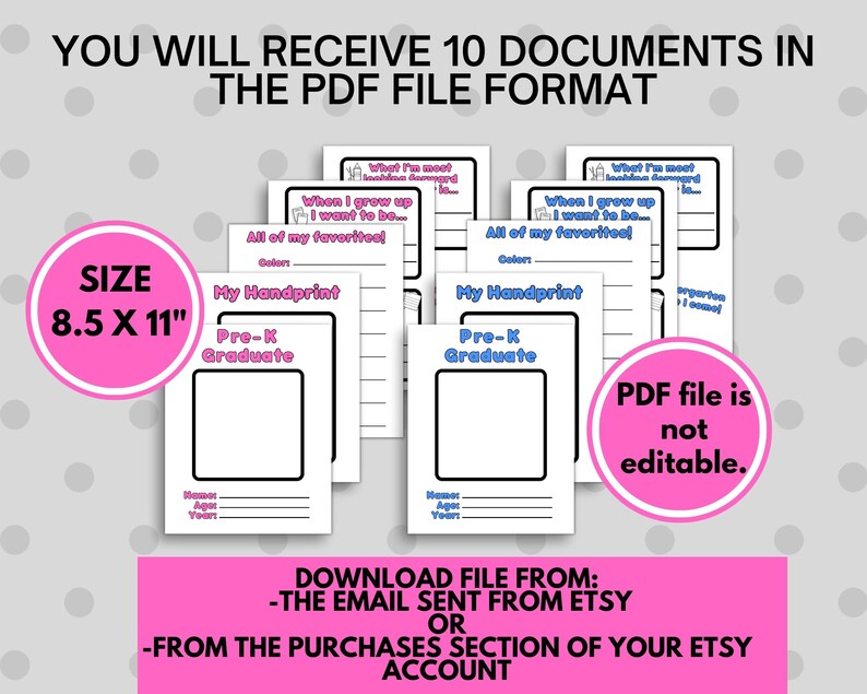 Pre-k Graduate Book Printable | Printable Keepsake Pages | Graduation ...