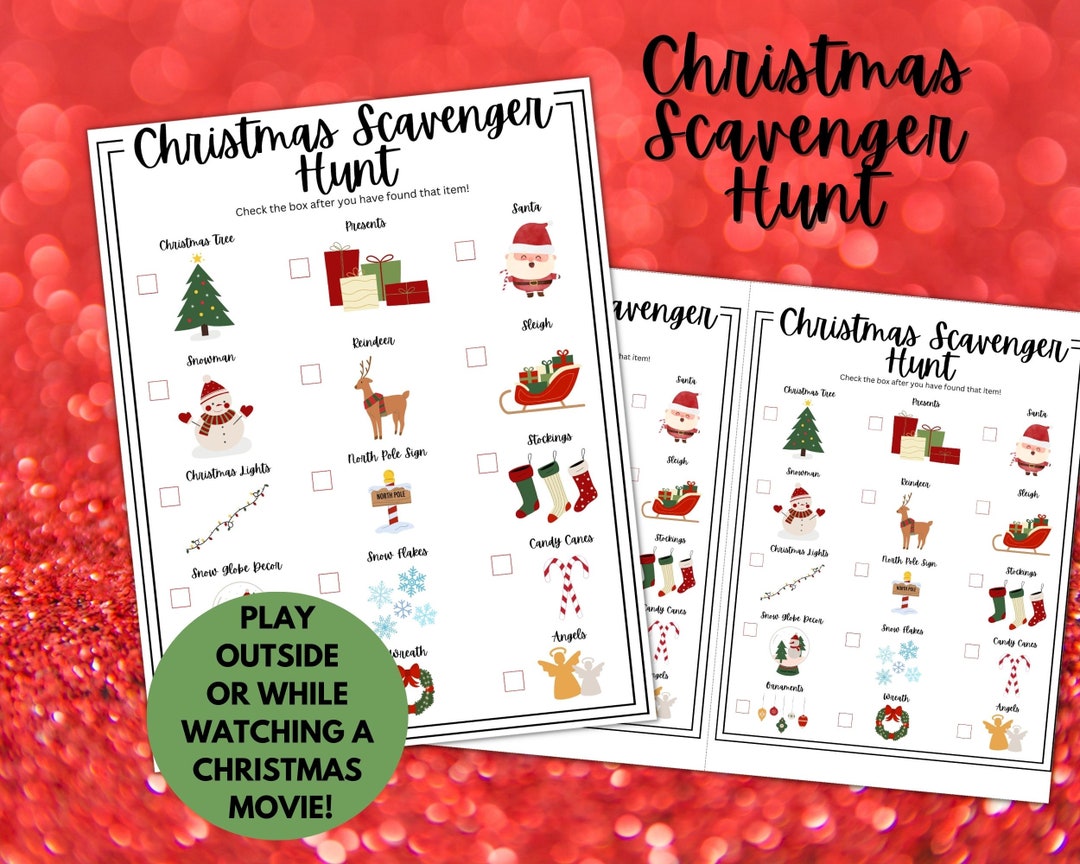 Christmas Scavenger Hunt Printable for Kids Family Reunion Christmas ...