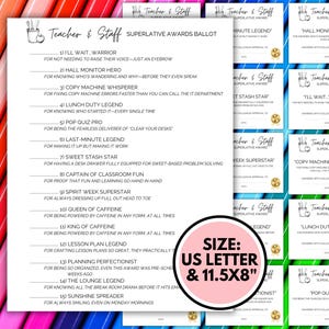 Funny Teacher Award, School Staff Awards, Teacher Superlatives ...