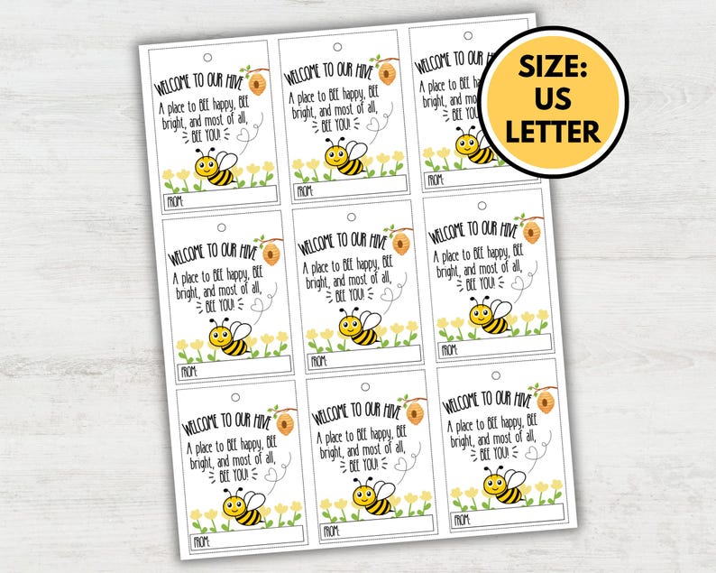 Bee Theme Back to School Tags, Meet the Teacher Tag, Meet the Teacher ...