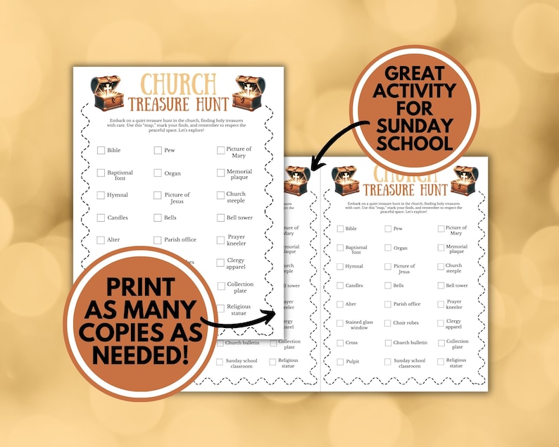 Church Treasure Hunt | Icebreaker Church Scavenger Hunt Game | Sunday ...