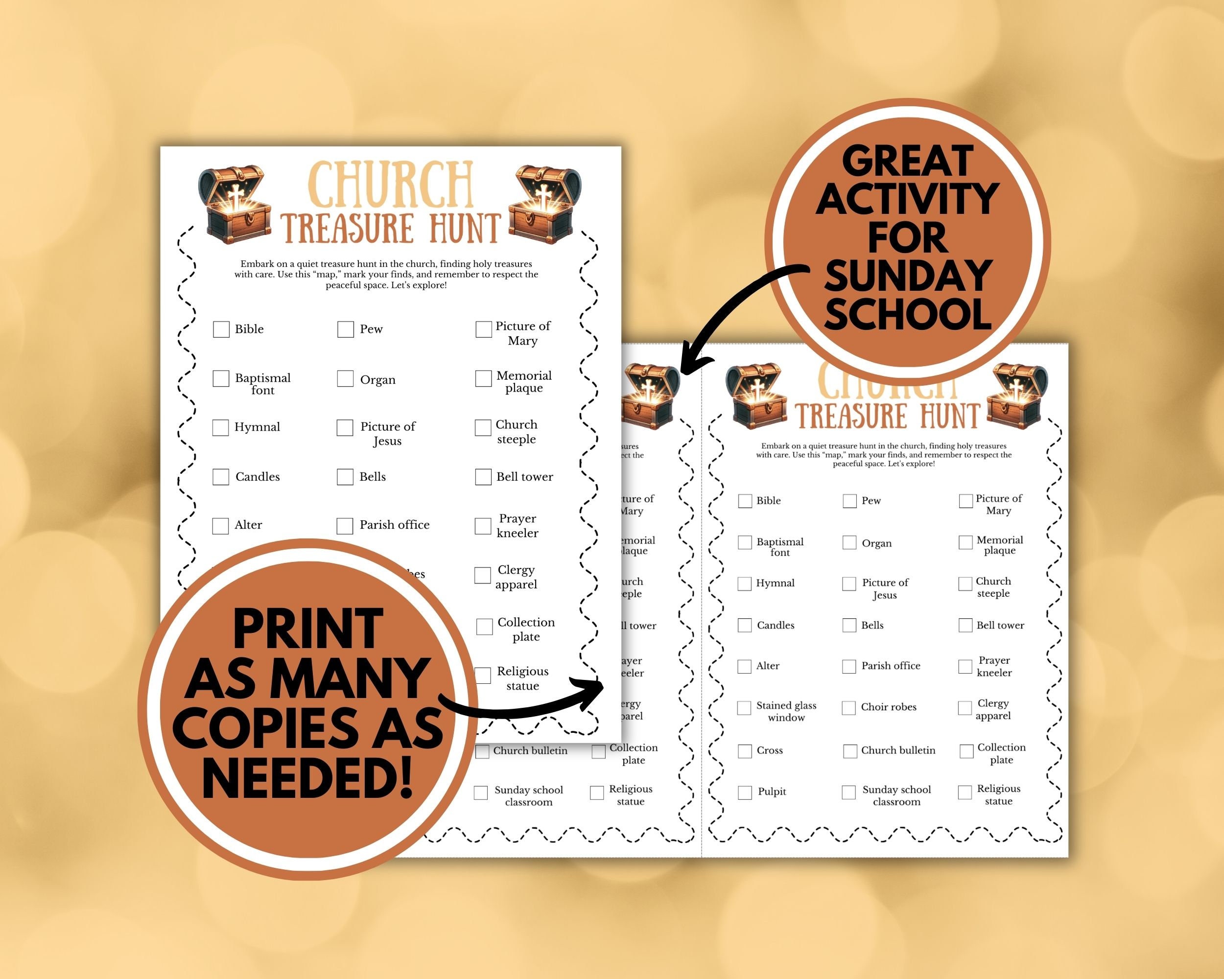 Church Treasure Hunt | Icebreaker Church Scavenger Hunt Game | Sunday ...