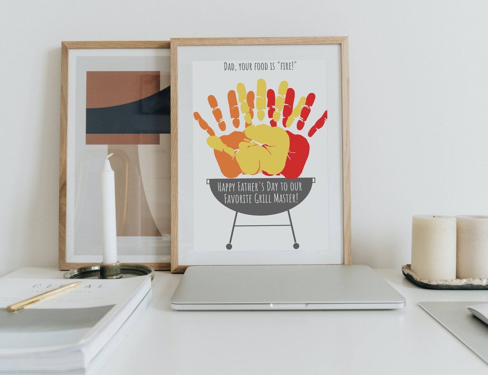 Grill Master Father's Day Handprint Sign Printable BBQ - Etsy