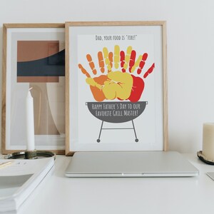 Grill Master Father's Day Handprint Sign Printable BBQ - Etsy