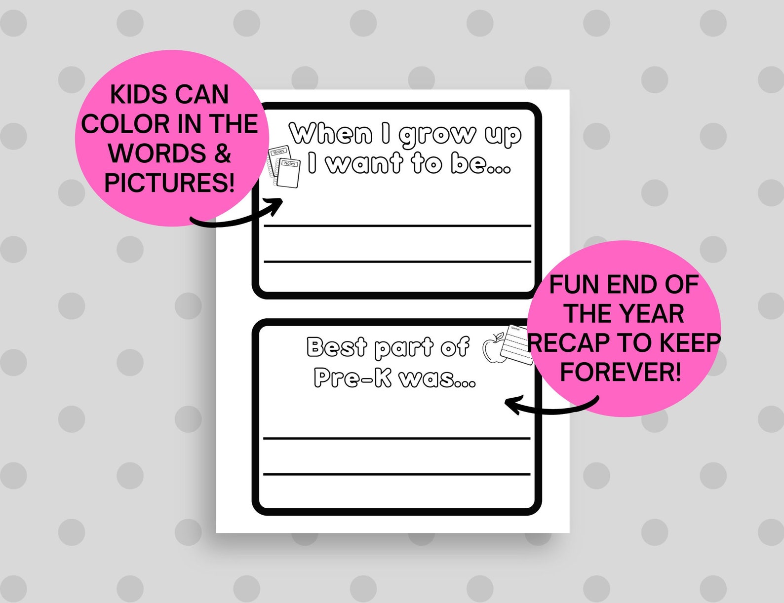 Pre-k Graduate Book Printable Printable Keepsake Pages - Etsy