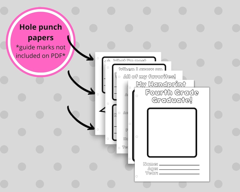 4th Grade Graduate Book Printable | Keepsake Pages | Graduation ...