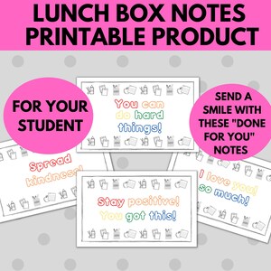 Lunch Box Notes for Kids Printable Positive Affirmation - Etsy