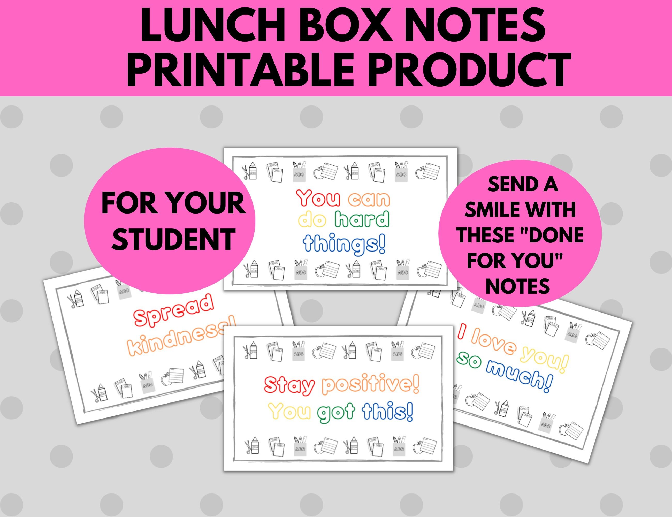 Lunch Box Notes for Kids Printable Positive Affirmation - Etsy